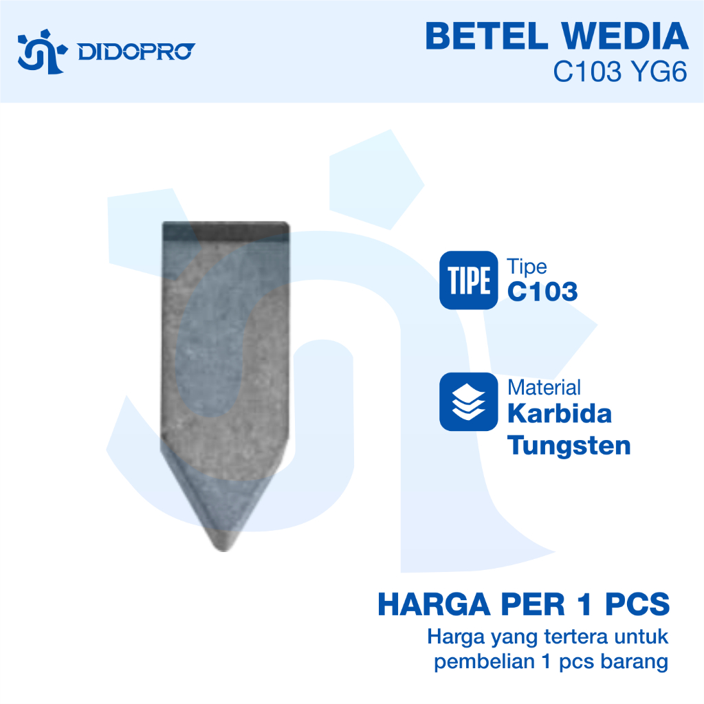 Jual Mata Widia YG6 103/Betel Bubut Pahat / Mata Baja widia/ Betel ...