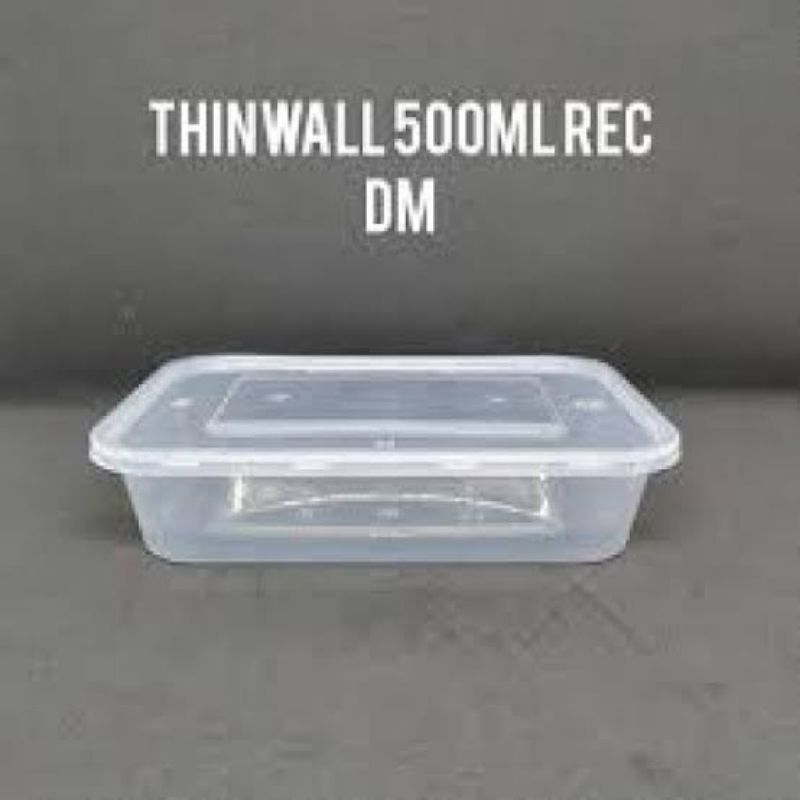 Jual THINWALL DM 500ML KOTAK FOOD CONTAINER TEMPAT KOTAK MAKAN THINWALL 500 ML | Shopee Indonesia
