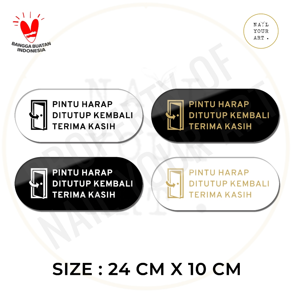 Jual SIGN AKRILIK ICON PINTU HARAP DITUTUP KEMBALI ROUND - Nail Your ...