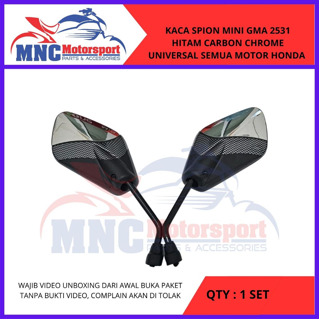 Jual KACA SPION MINI 2531 HITAM CARBON CHROME TYPE SEMUA JENIS HONDA ...