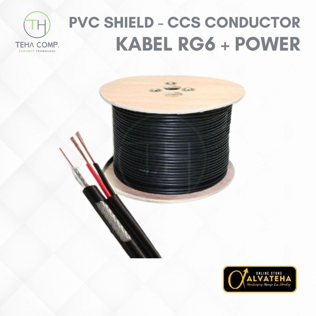 Jual Kabel CCTV RG6 RG59 Plus Power Coaxial Cable Camera BNC DC RG 1 ...