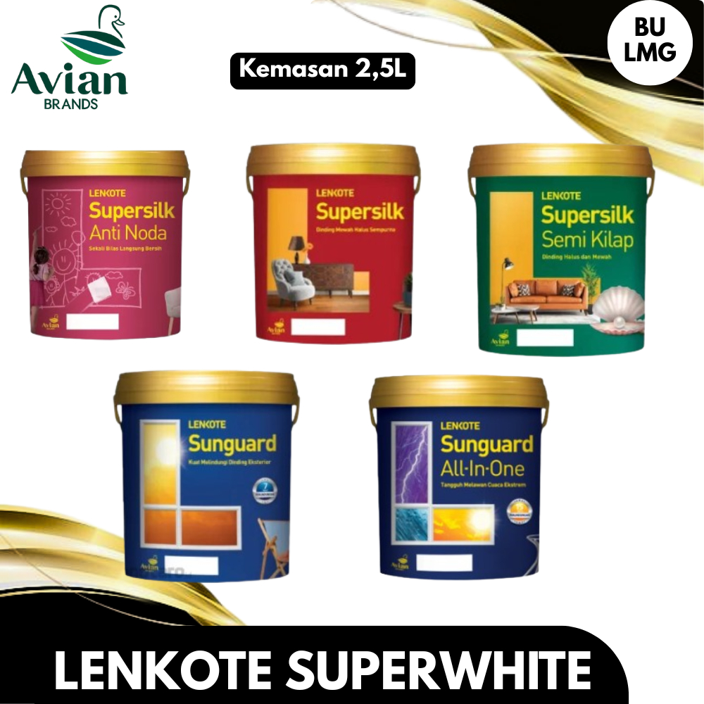 Jual Cat Tembok Premium, Interior Eksterior || Lenkote Super White (SW ...