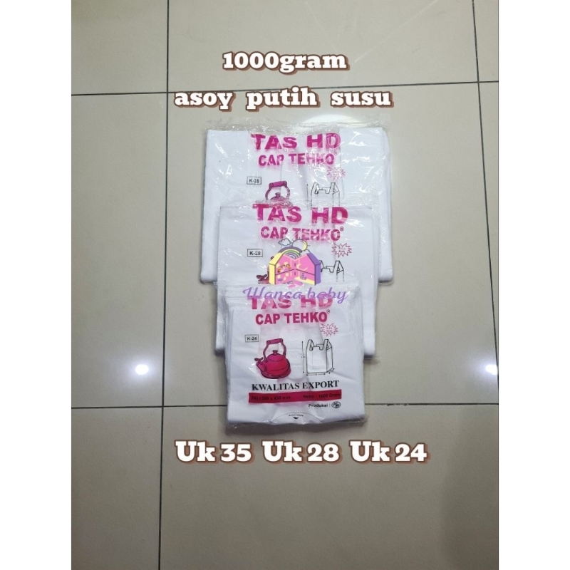 Jual Kantong Plastik Asoy PUTIH SUSU Plastik 24 28 35 Isi 1KG Cap Tekho ...