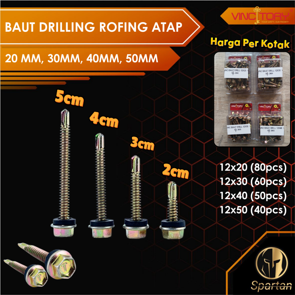 Jual Vincitory Baut Skrup Roofing Drilling Atap Galvalum Baja Ringan 20 ...