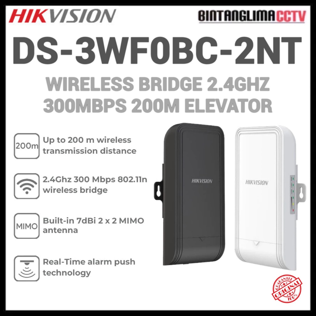 Jual HIKVISION DS-3WF0BC-2NT WIRELESS BRIDGE 2,4GHZ 300MBPS 200M ...