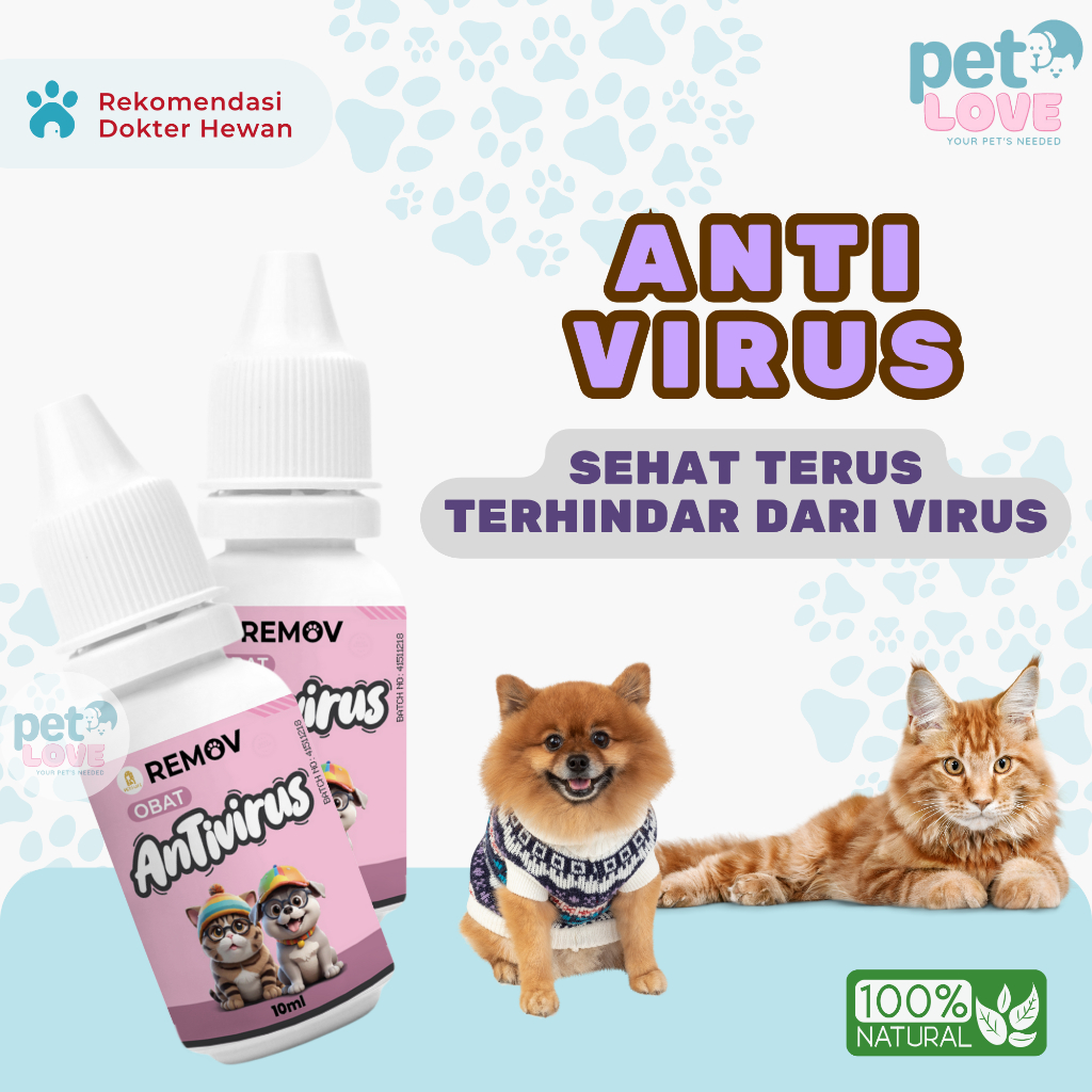 Jual REMOV Anti Virus 10ml Lindungi Kucing dan Anjing Dari Penyakit ...