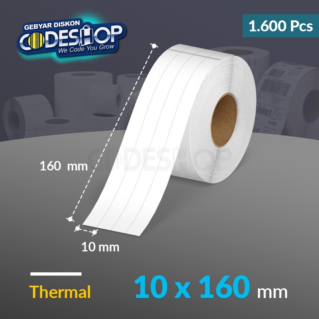 Jual Custom Label Barcode Sticker Thermal Semicoated Yupo Silver Matte ...