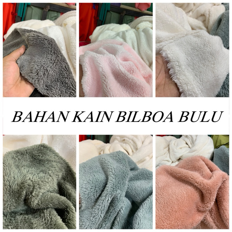 Jual (harga per 50cm)bahan kain bilboa lembut / kain selimut bulu domba ...