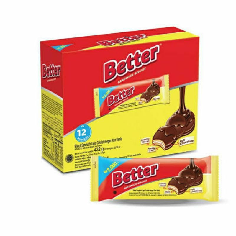 Jual Better Sandwich Biscuit 12 x 30g | Shopee Indonesia
