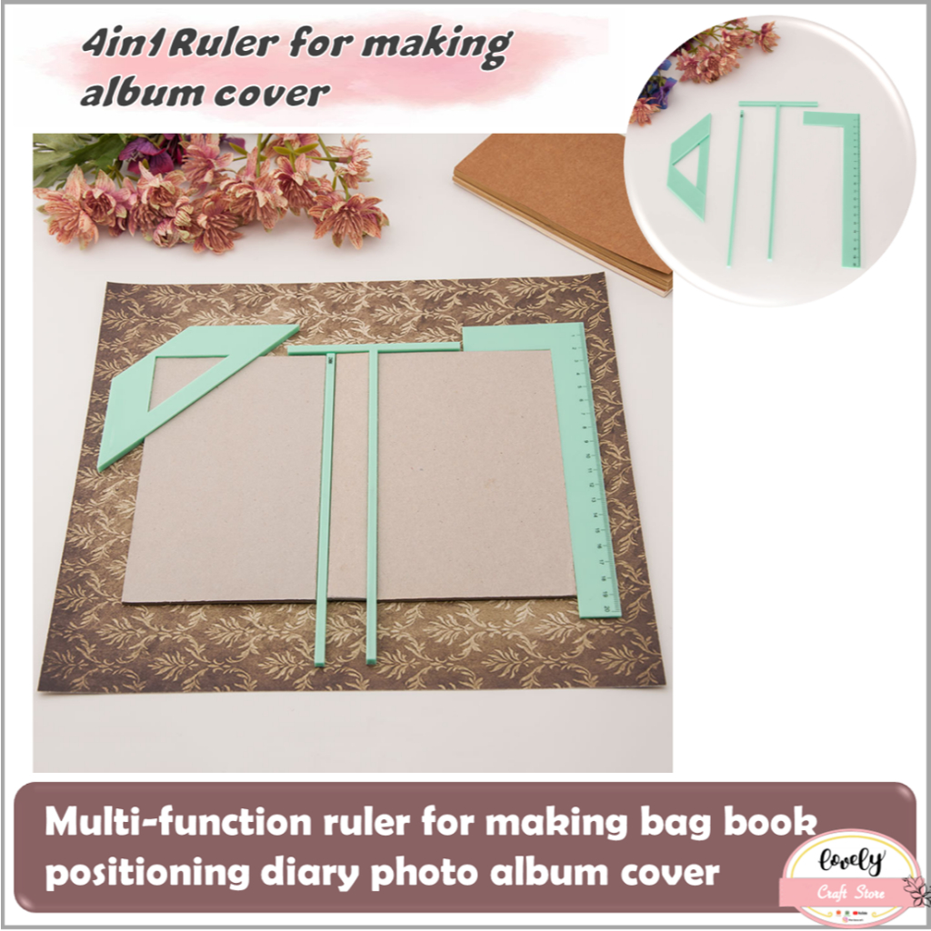 Jual LovelyCraftStore | Multifunctional Book Binding Ruler Set, L & T ...