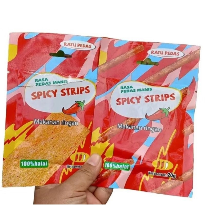 Jual QH 1 Dus Ratu Pedas Spicy Strips Dendeng Pedas Manis/Stik Pedas ...