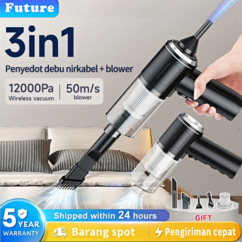Jual Garansi 3 tahun 3in1 Mini Vacuum Cleaner 12000Pa Cordless Blower Vacuum USB Rechargeable ...