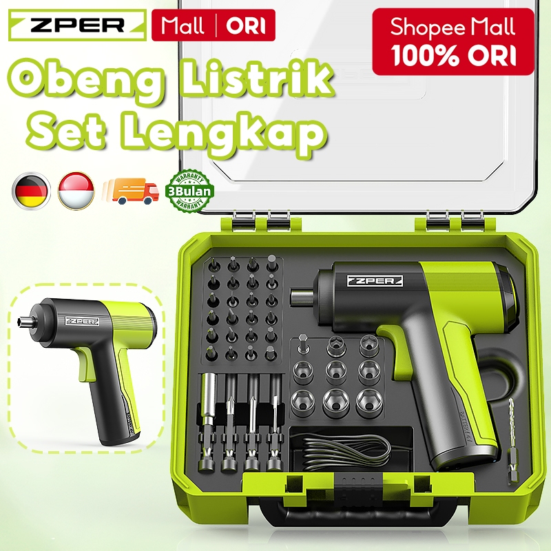 Jual ZPER Obeng Set Lengkap Toolkit Tool Box Mesin Bor Listrik Baterai ...