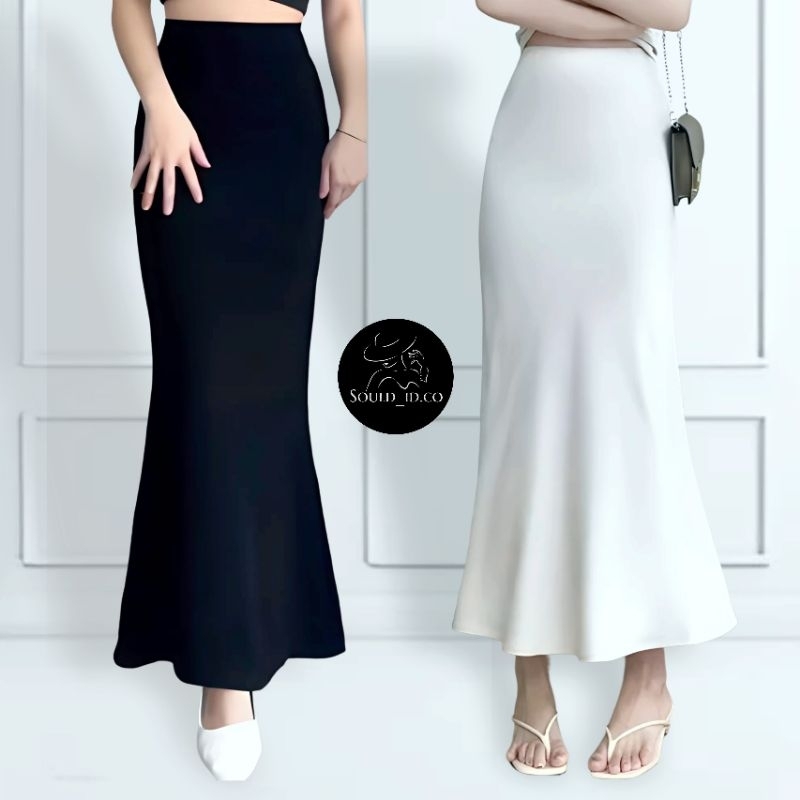 Jual Lunar Mermaid Skirt - Rok Flare Wanita - Rok Mermaid Basic Polos ...