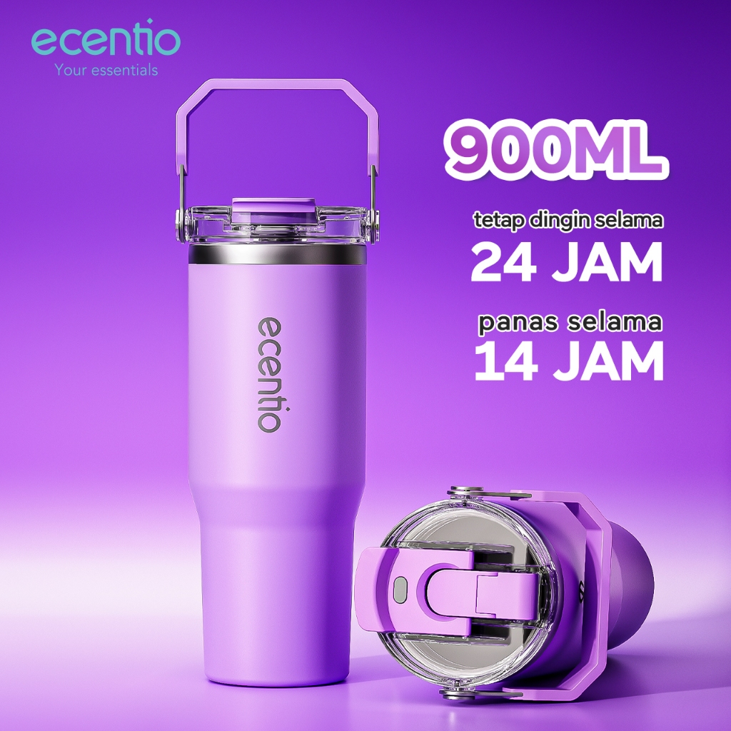 Jual ecentio Lavender Purple Tumbler Stainless 900ml Vacuum Insulated ...