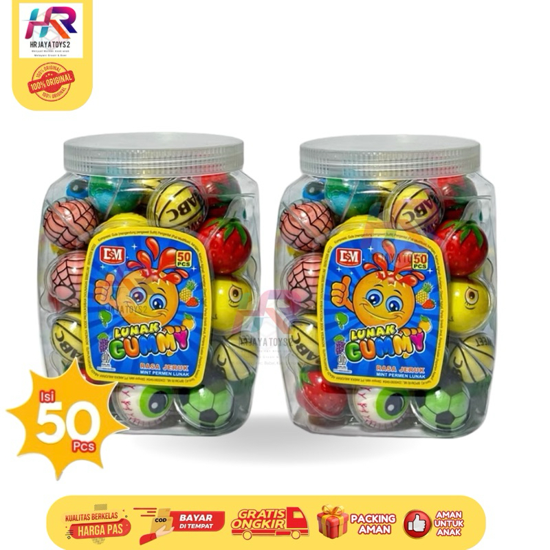 Jual PERMEN BOLA LUNAK GUMMY TROLLY PERMEN JELLY HALAL TOPLES ISI 50 ...