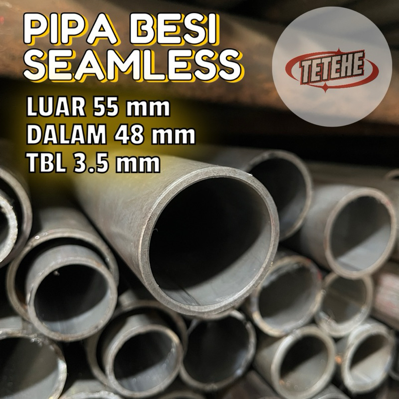 Jual pipa besi seamless od 55mm id 48mm tebal 3.5mm | Shopee Indonesia