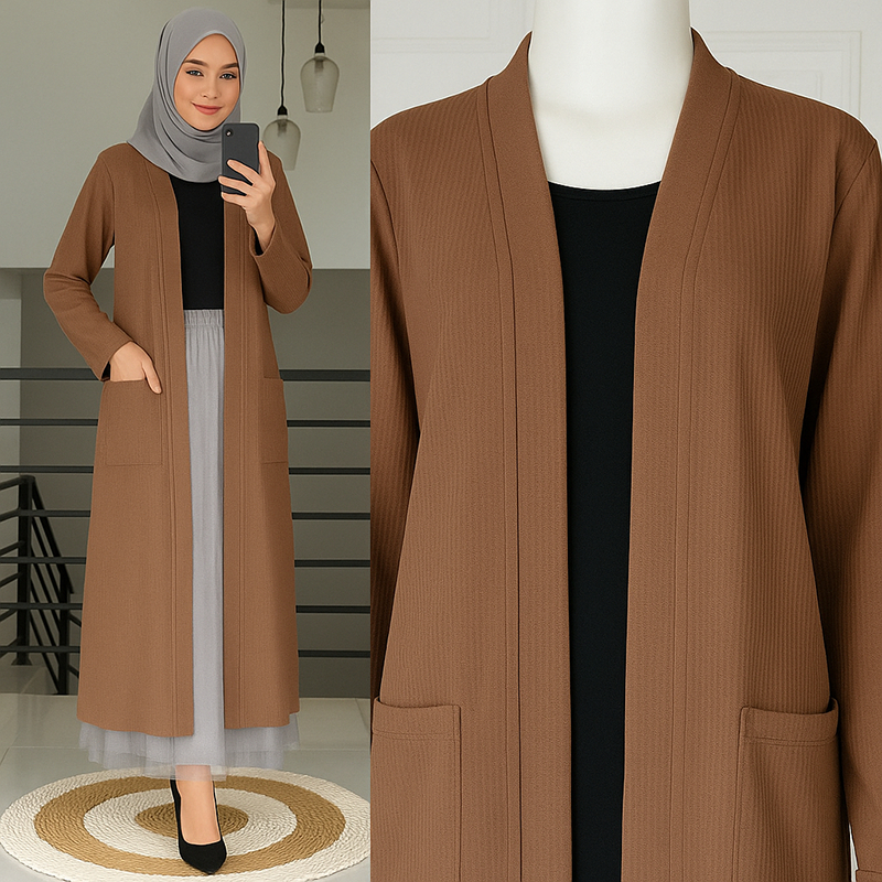 Jual Long Cardigan Wanita Muslim / Cardigan Wanita Terlaris /Outer Long ...