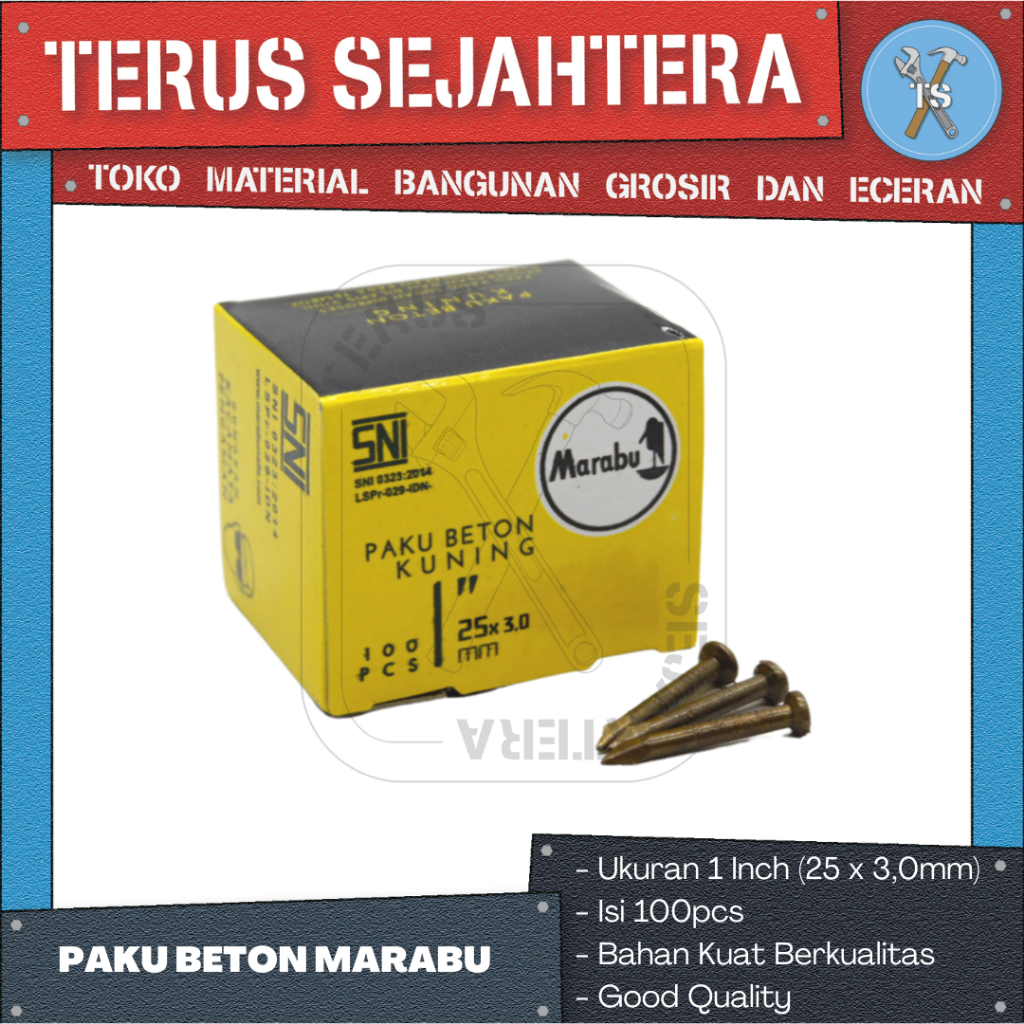 Jual PAKU BETON UKURAN 1 INCH MERK MARABU / PAKU TEMBOK / PAKU DINDING (2,5CM) | Shopee Indonesia
