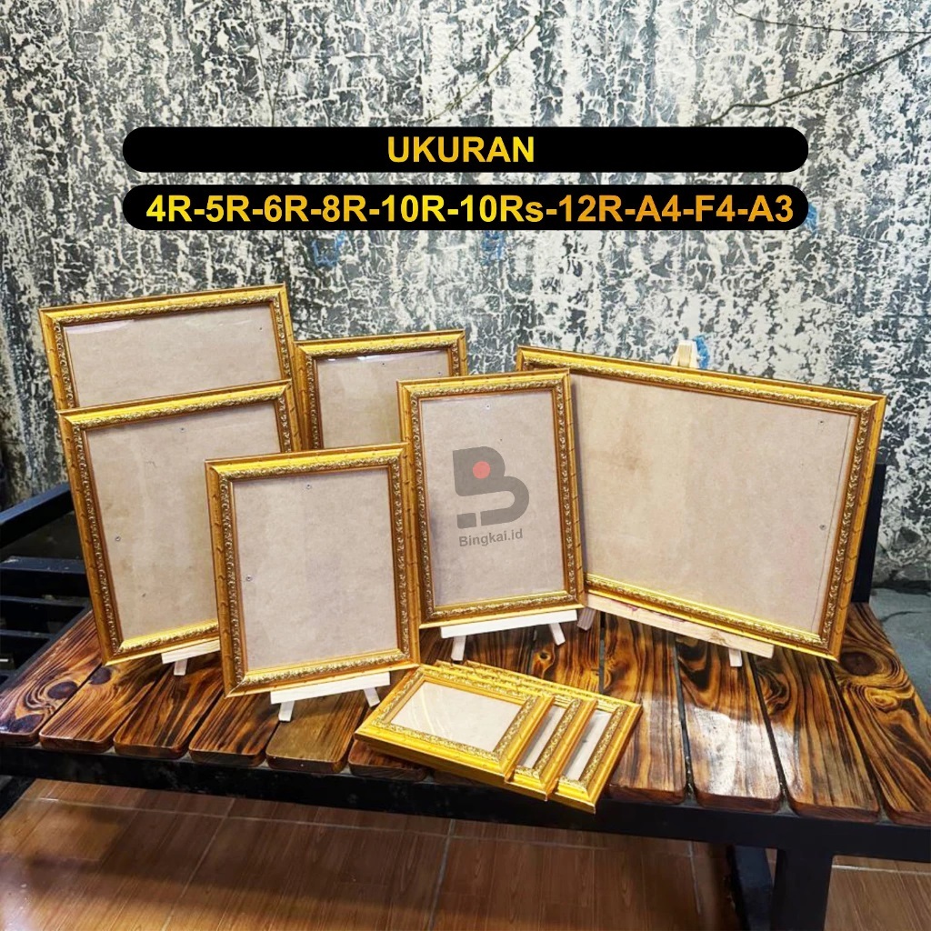 Jual Bingkai Foto Frame Gold Bingkai Pigura Minimalis Berbagai Ukuran ...