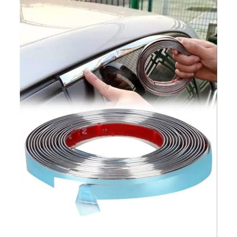 Jual List Lis Chrome Krom Mobil Moulding Trim Body Eksterior 20mm x 15M ...