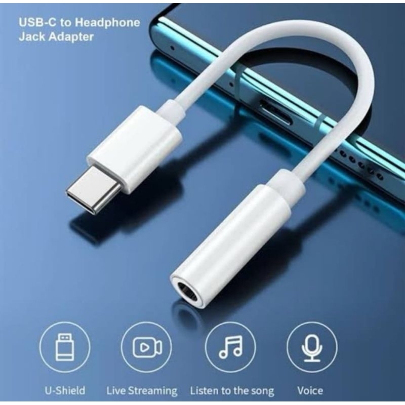 Jual Sambungan Headset Earphone Tipe C Audio Converter Jack 3.5mm ...