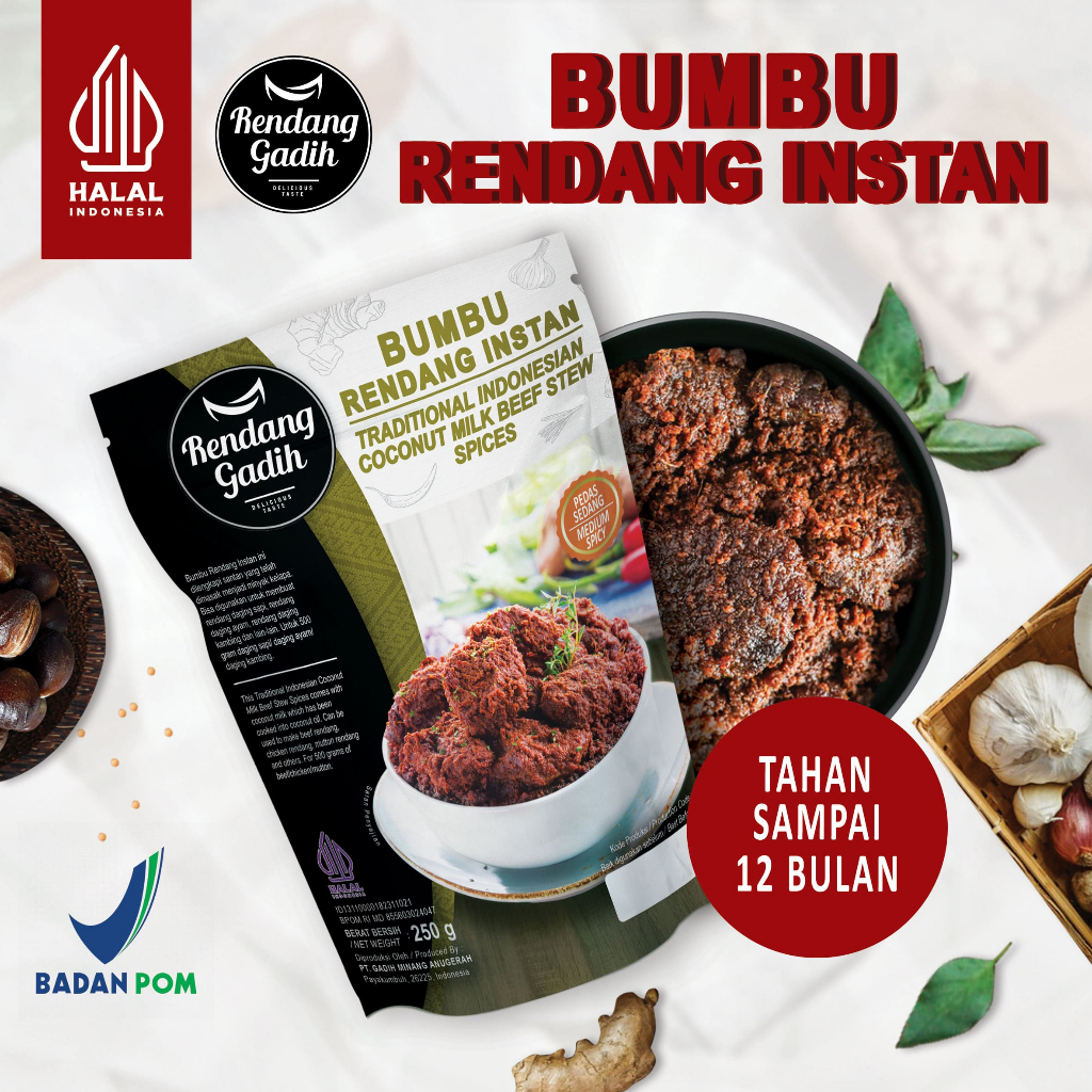 Jual Rendang Gadih - Bumbu Rendang Instan 250 g | Shopee Indonesia