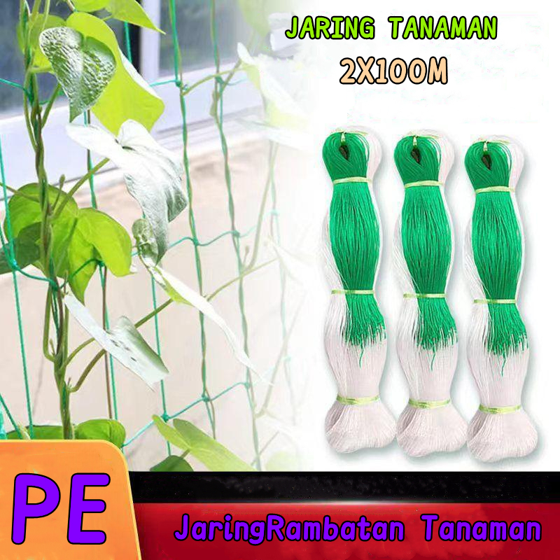 Jual 2M X 100M Jaring Net Rambatan Tanaman Kebun Trellis Netting Green Net Farm Climbing Net ...