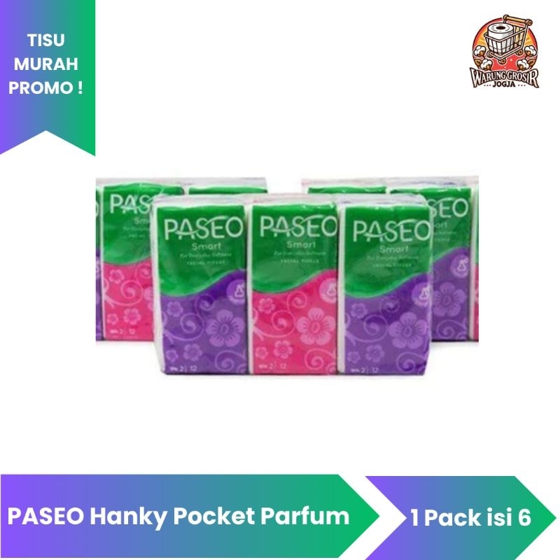 Jual Tisu PASEO Hanky Parfume / Tissue Hanky Pocket Parfum 1 Pack isi 6 ...