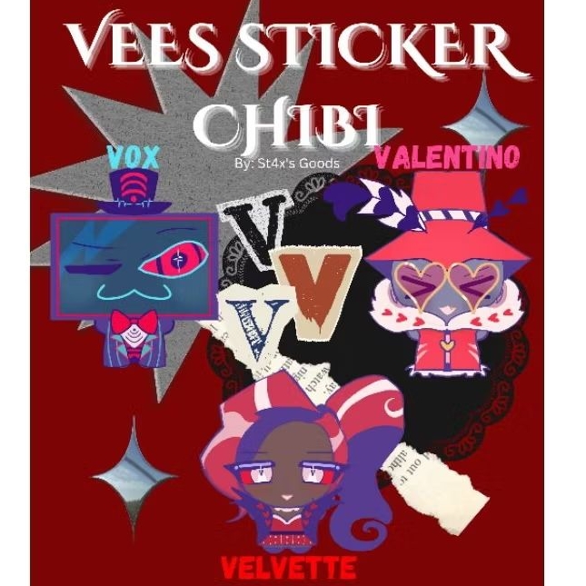 Jual VEES STICKER CHIBI // VOX, VELVETTE, VALENTINO HAZBIN HOTEL ...