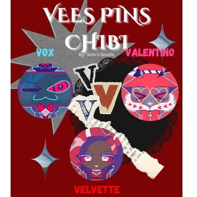 Jual VEES PINS CHIBI // VOX, VELVETTE, VALENTINO HAZBIN HOTEL | Shopee ...