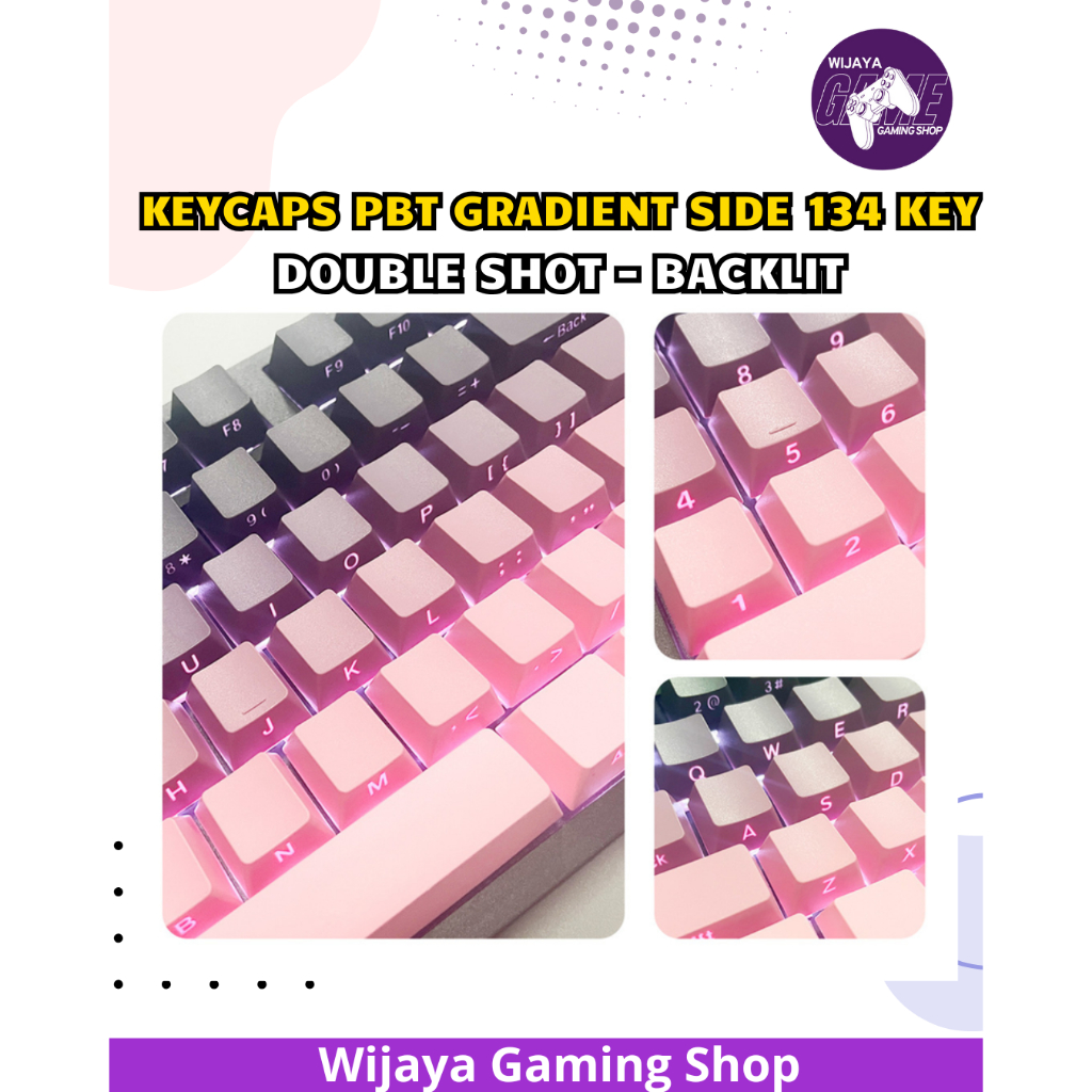 Jual Keycaps Gradient Side 134 Key PBT Keycaps OEM/Cherry Profile For ...