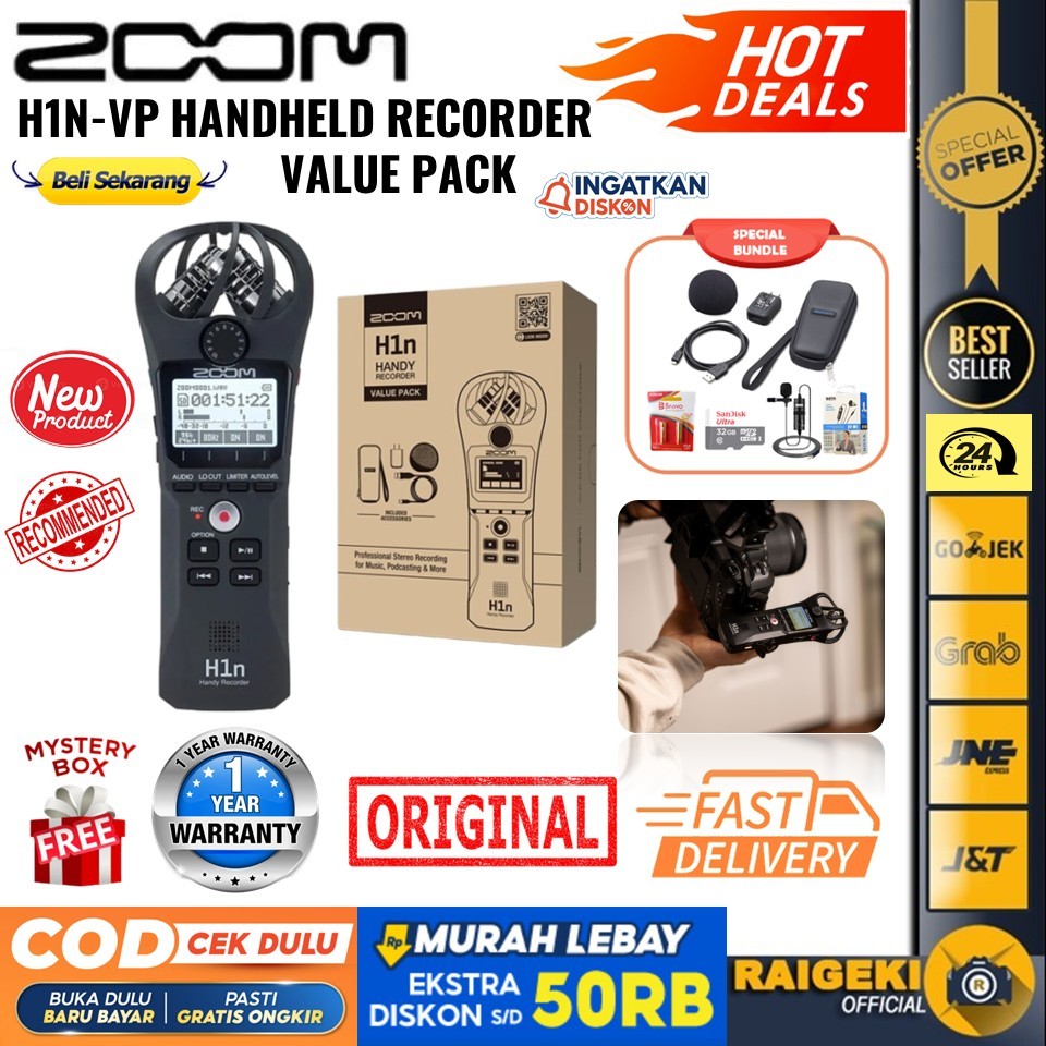 Jual Zoom H1n Digital Handy Recorder - Zoom H1n Value Pack 2-Input / 2 ...