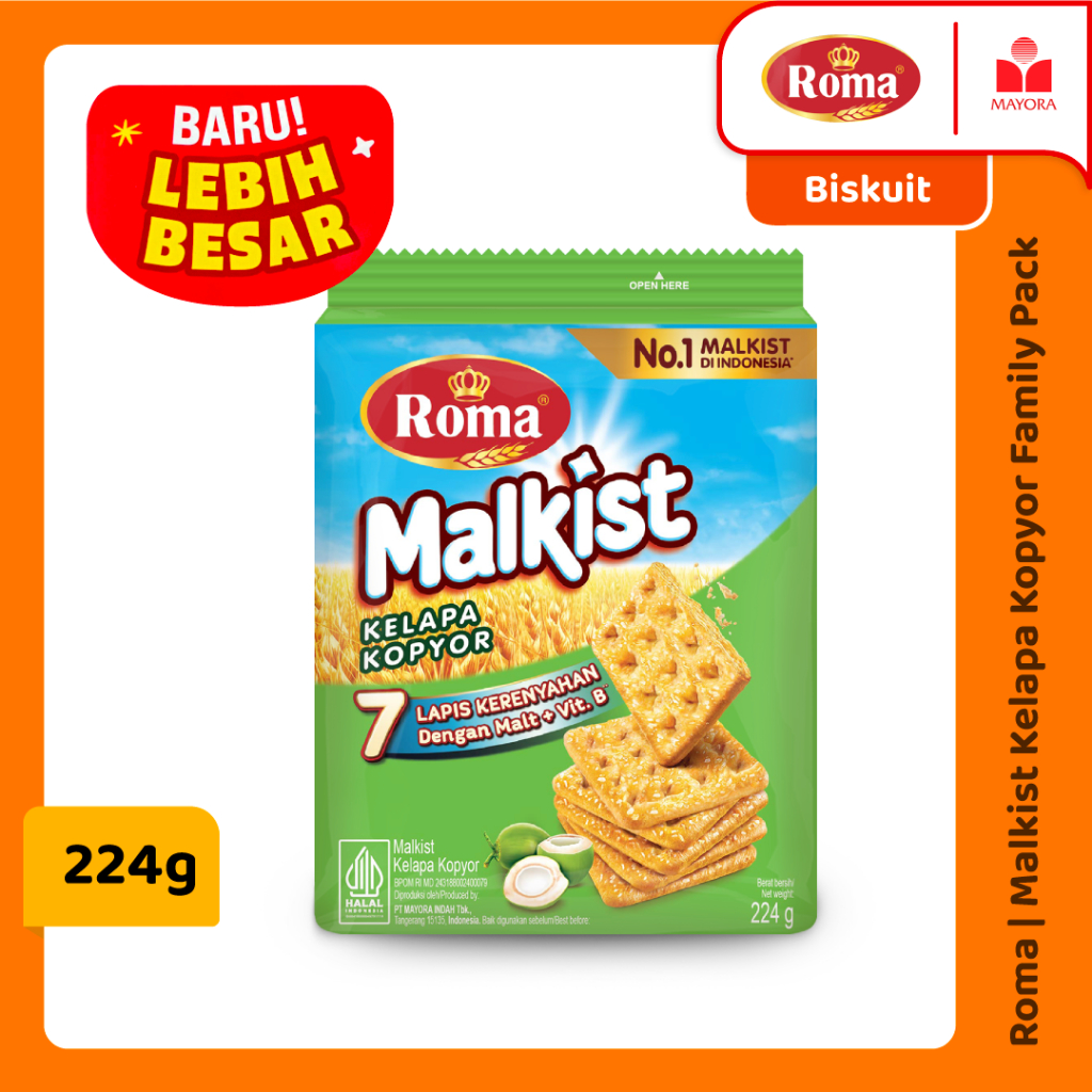 Jual Roma Malkist Kelapa Kopyor Family Pack | Shopee Indonesia