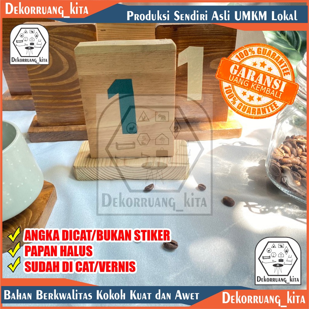 Jual Table Number | Nomor meja kayu | Nomor meja cafe | Nomor meja ...