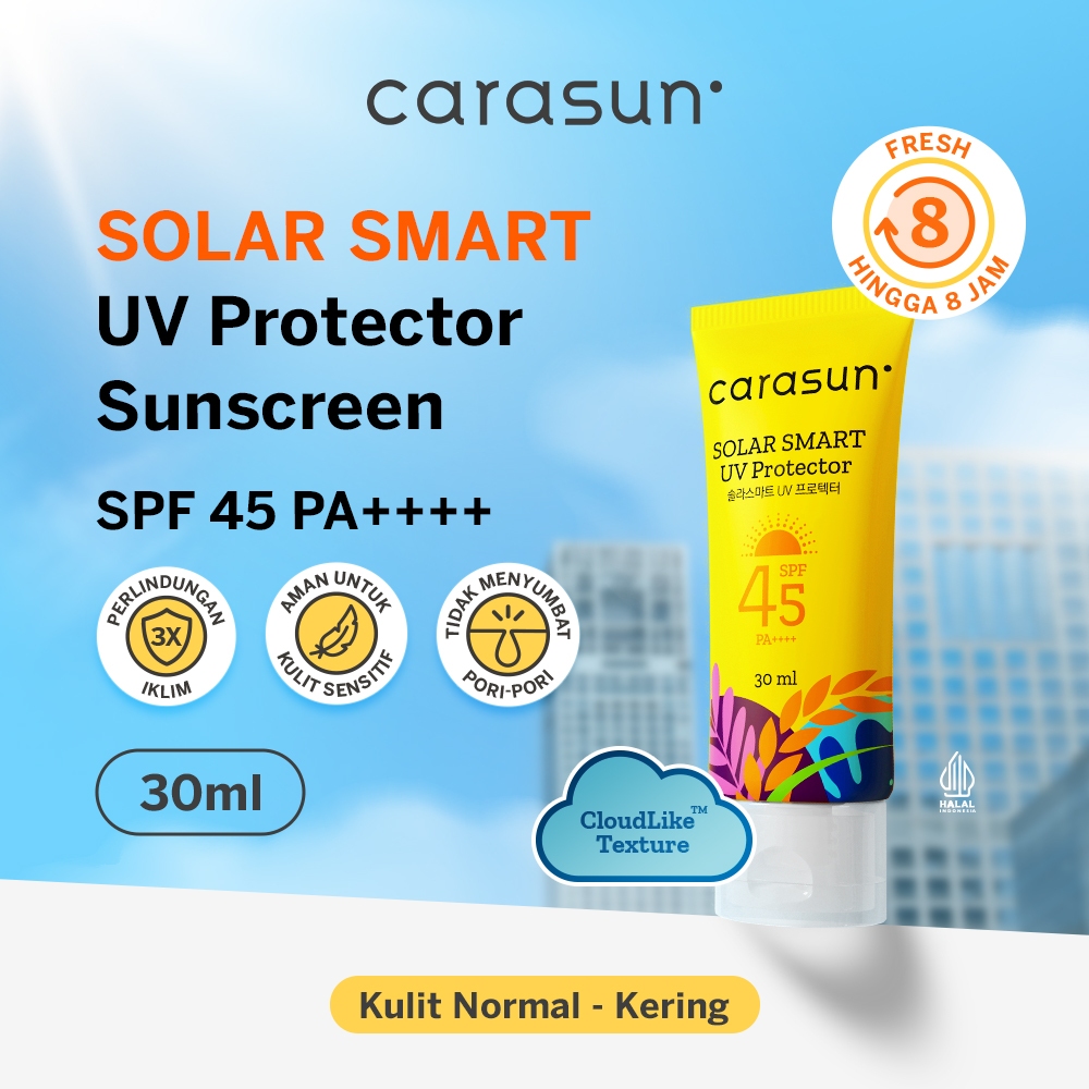 Jual CARASUN Solar Smart UV Protector SPF 45 PA++++ Sunscreen 30 ml | Sunscreen Kulit Kering ...