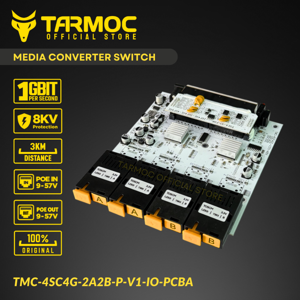 Jual Tarmoc TMC-4SC4G-2A2B-V1-IO-PCBA | Media Converter Switch 4 FO 4 ...