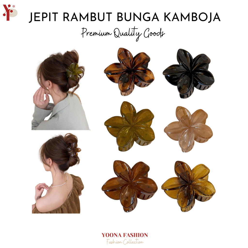 Jual YN JR679 Jepit Rambut Model Bunga Kamboja 8cm Brown Collection ...