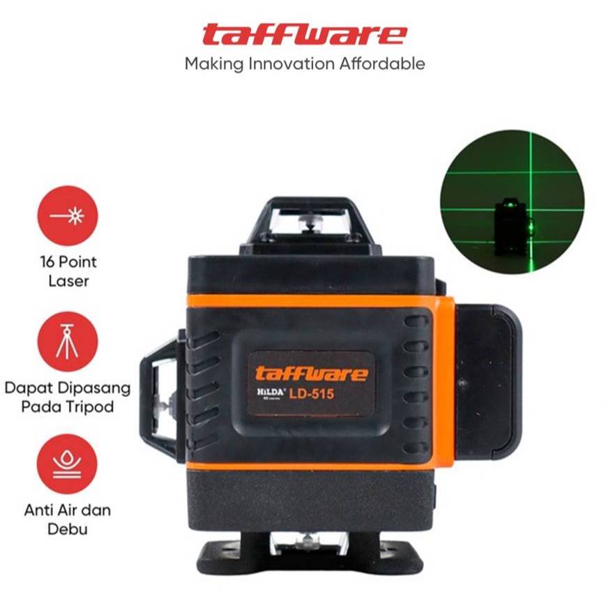Jual Taffware Laser Level Self Leveling 4D 16 Line with Remote - LD-515 ...