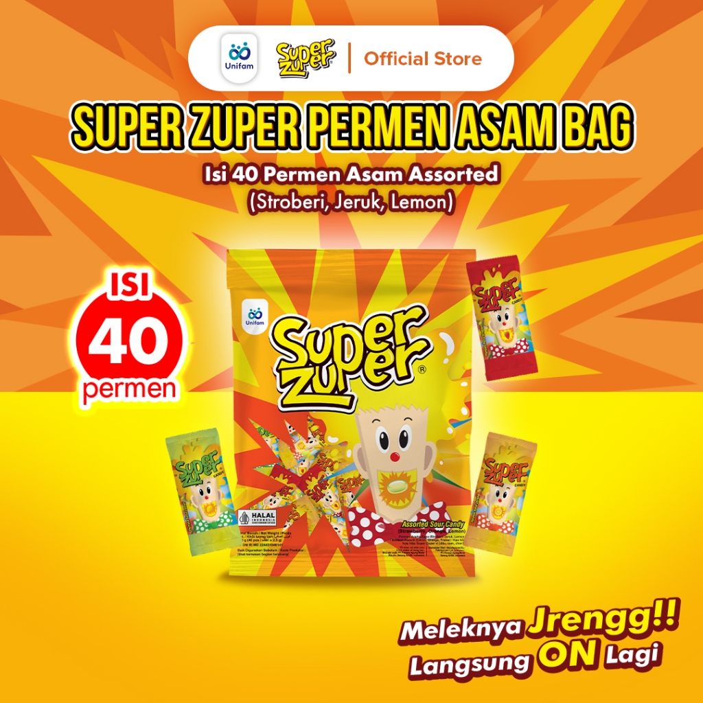 Jual Super Zuper Permen Asem Rasa Buah Bag - Sour Candy Mix 1 Bag (Isi ...