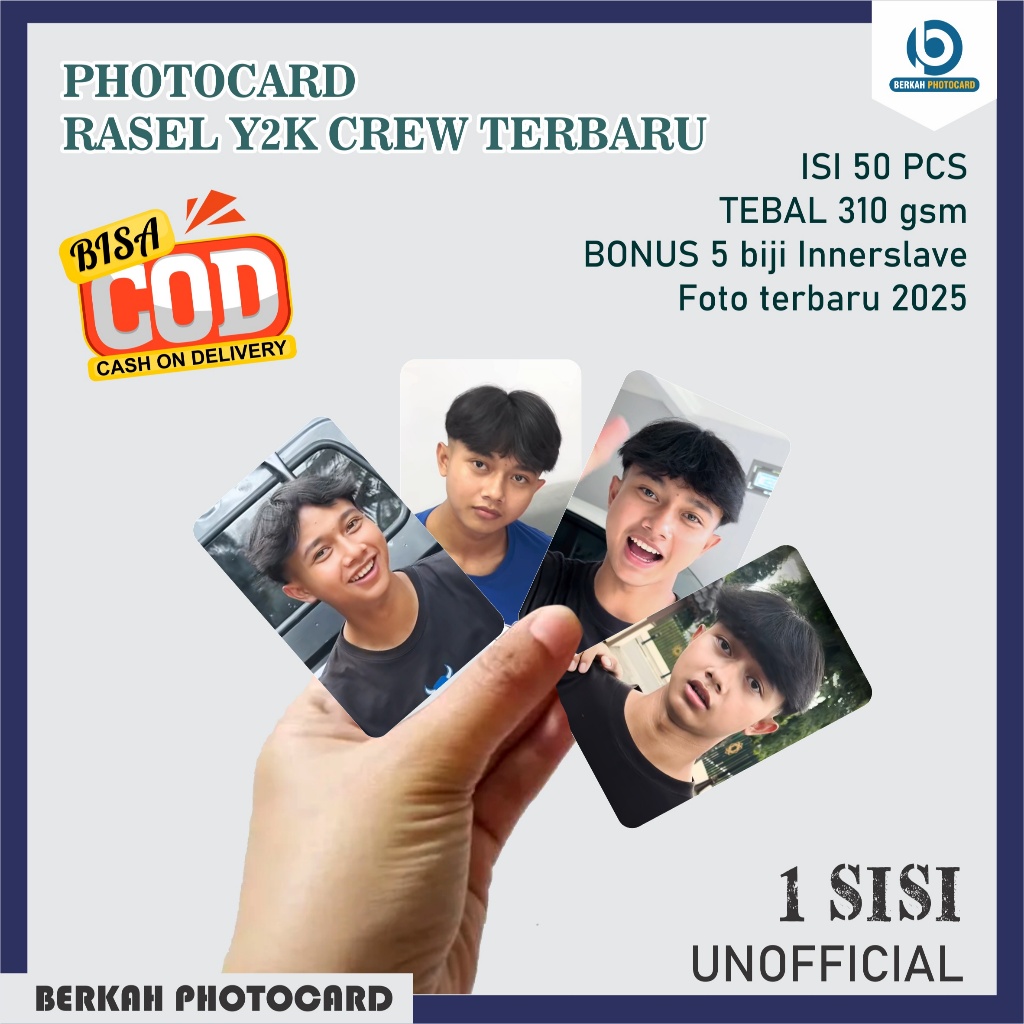 Jual PHOTOCARD RASEL Y2K CREW GWSM isi 50 pcs 1 sisi tebal 310 gsm ...