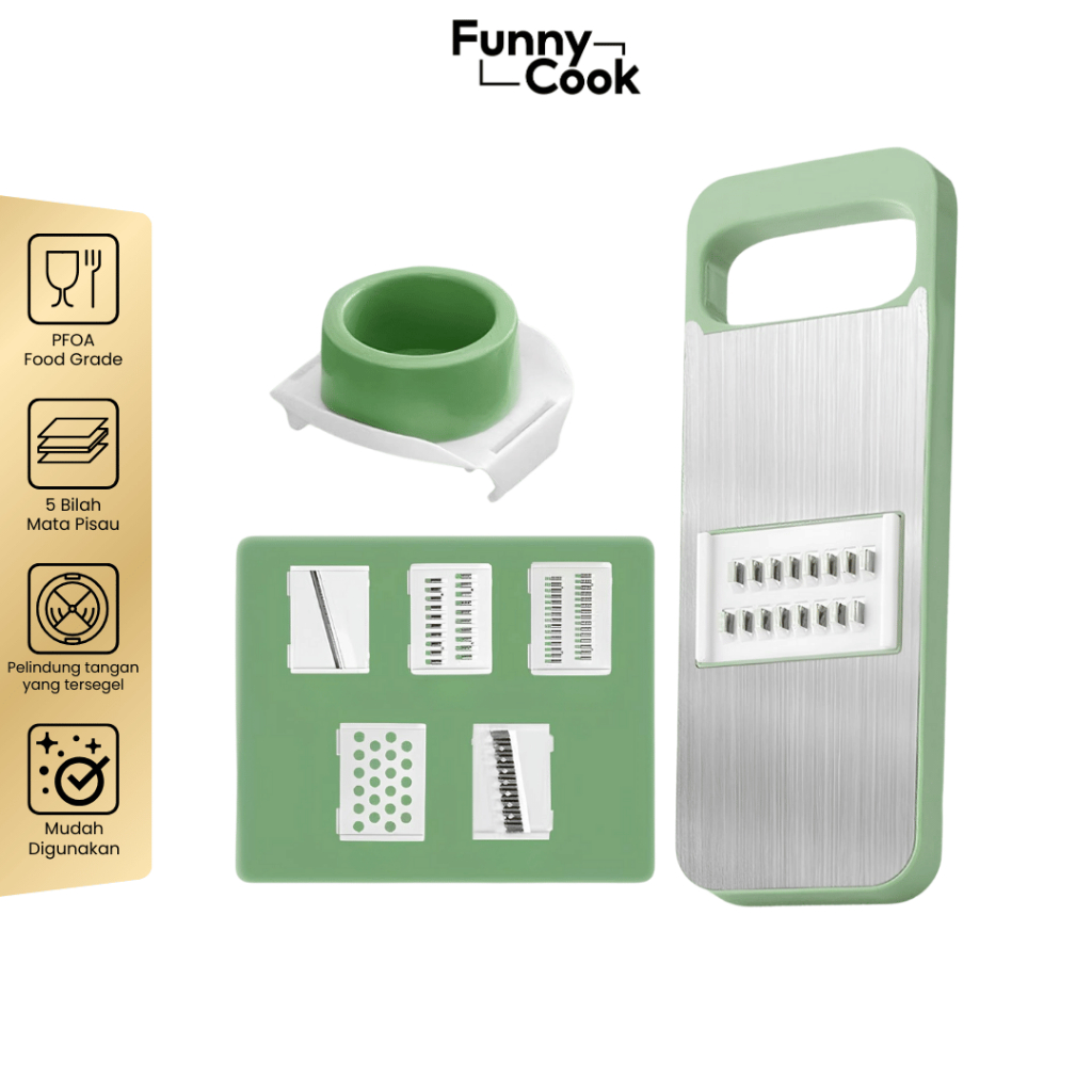 Jual FUNNYCOOK Vegetable Cutter Parutan Sayur dan Buah 6 in 1 Steel ...