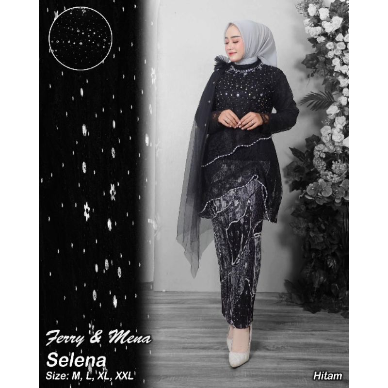 Jual SET KEBAYA HIJAB SELENDANG MODERN KEBAYA SELENA BROKAT PAYET ...
