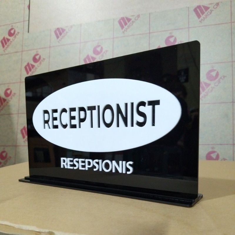 Jual Sign In Receptionist / Resepsionis Akrilik Timbul Bolong , 23x13 ...