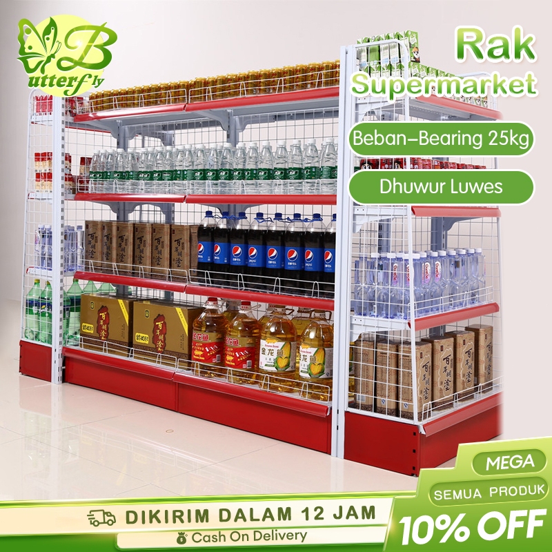Jual Rak Minimarket Single 4 Susun T180 Rak Gondola . Rak Minimarket ...
