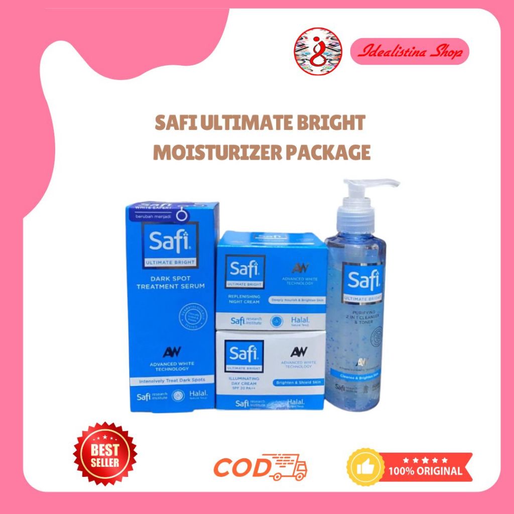 Jual Safi Ultimate Bright Moisturizer Package (Dark Spot Serum,Night Cream 45gr,Day Cream 45gr ...