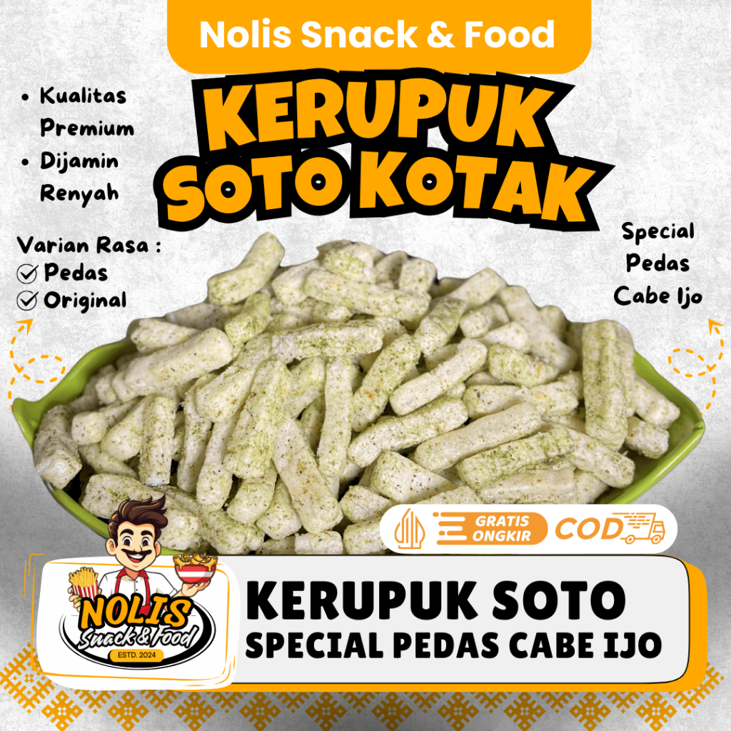 Jual Kerupuk Soto Special Pedas Cabe Ijo dan Original // Kerupuk Ikan ...