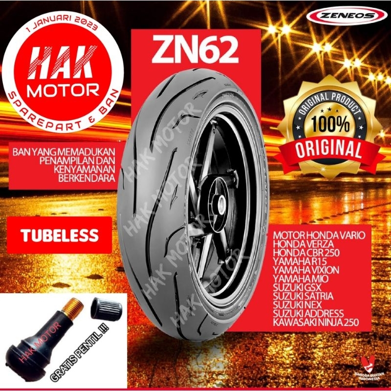 Jual PAKET BAN ZENEOS ZN62 ( 80/80-14 & 90/80-14 ) TUBLES MATIC RING 14 ...