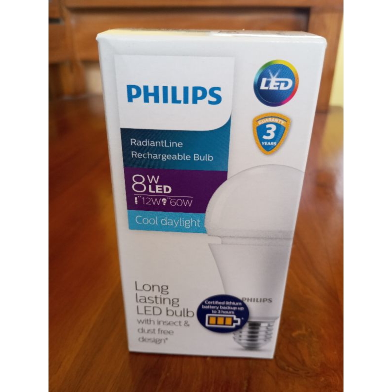 Jual Lampu Philips Radiantline rechargeable bulb 8W (emergency) | Shopee Indonesia