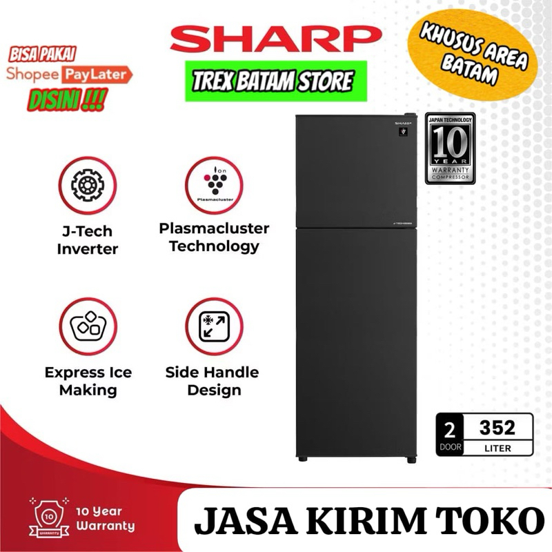 Jual SHARP KULKAS 2 PINTU SJ 456 SI GK 352 Liter SHINE J TECH INVERTER ...